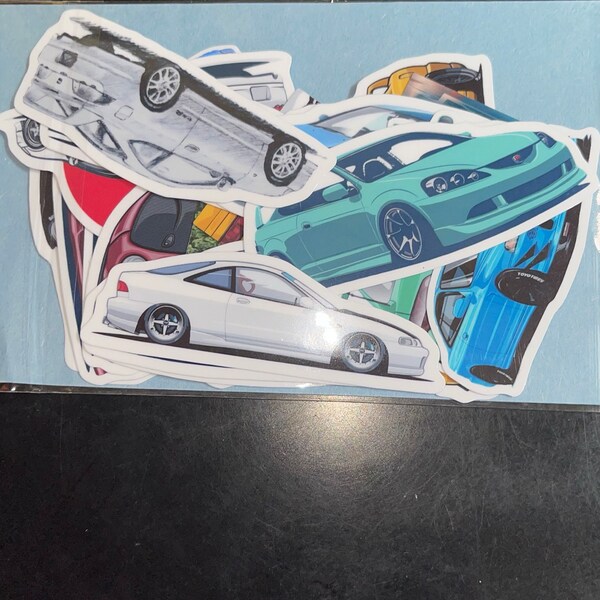 24pc Classic Japanese Car Civic EG6 SIR VTI EG4 Vinyl Stickers JDM ...