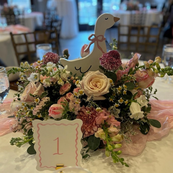 Pink Wavy Watercolor Table Numbers - Etsy
