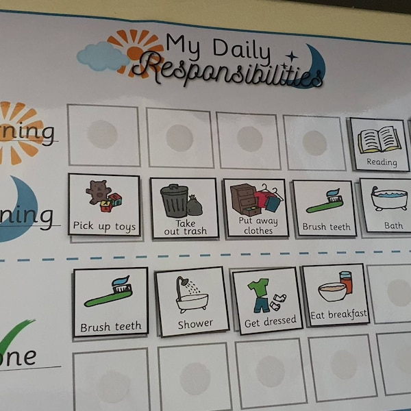 Daily Responsibilities, Chore Chart Icons EXPANSION PACK, Printable ...