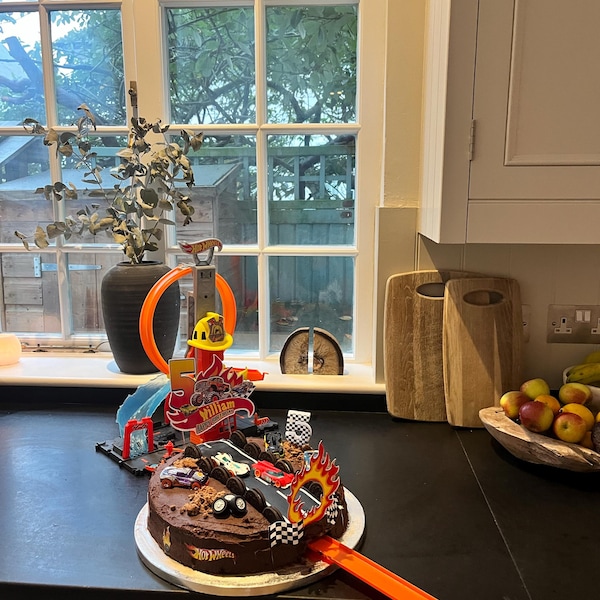 Fire Hoop/ Ring of Fire Hot Wheels Cake Topper With Stick - Etsy