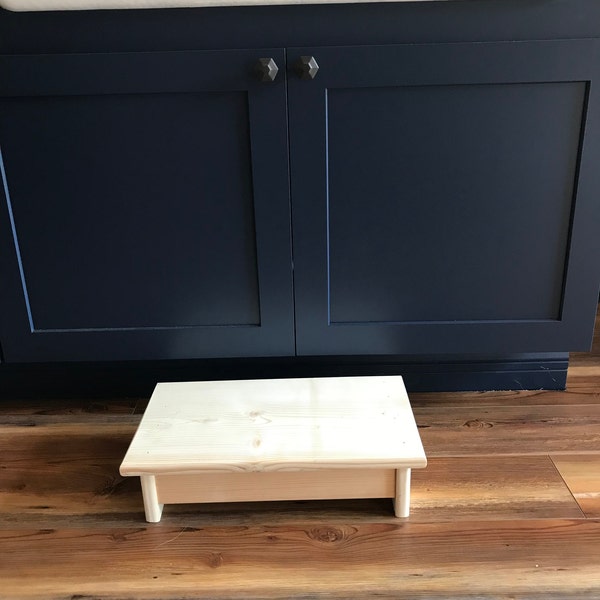 Unfinished Wood Step Stool, 4" Wooden Step Stool, Unfinished Pine ...