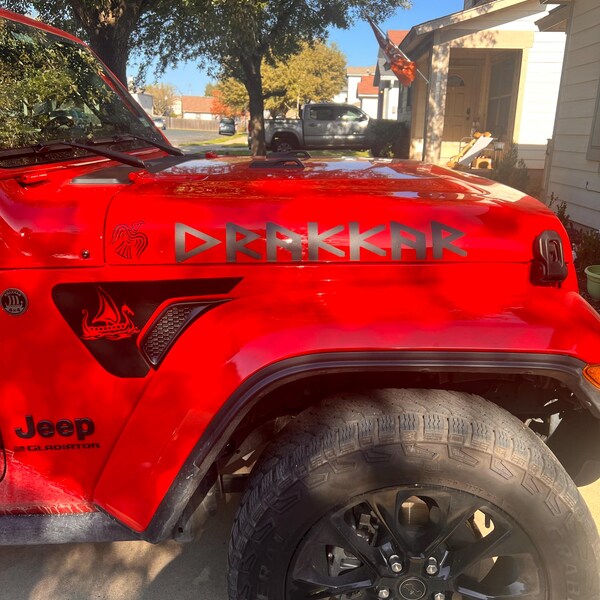 20 X 3.5 Pair of Custom Two Colors Hood Vinyl Decals High-quality Vinyl ...