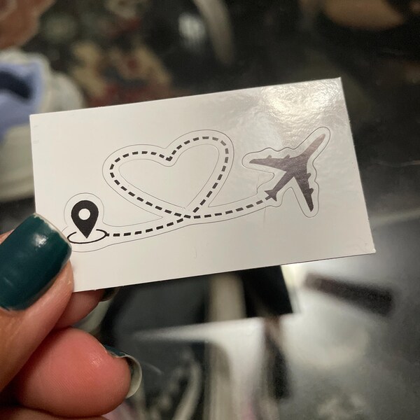 Airplane Love Destination Sticker, Love Travels Sticker, Long Distance ...