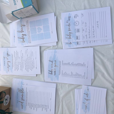 Blue Boy Baby Shower Games Bundle Pack Instant Download Blue ...