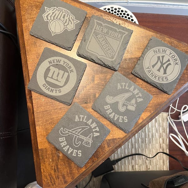 NFL Football Coaster Sets - Set of Four Coasters -4” Slate Coasters ...