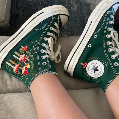 Custom Sneakers Embroidered/ Ghost Embroidered Converse/ Halloween ...