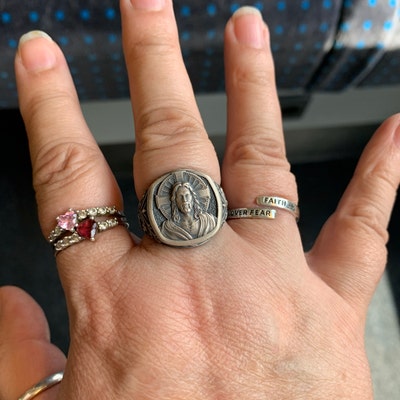 Barong God of Good Mens Ring in Silver, Balinese Mythology Gothic Ring ...