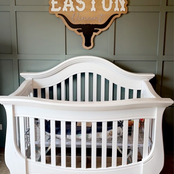 Nursery Name Sign | Western Nursery Decor | Boy Name Sign | Above Crib ...