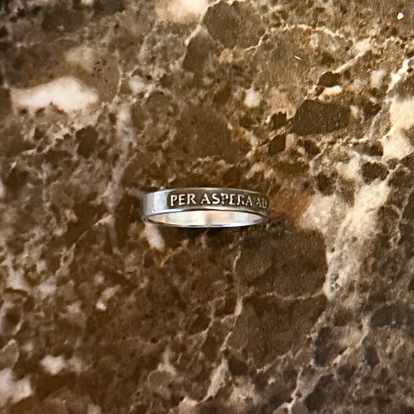 Womens per Aspera Ad Astra Ring - Through Hardships to the Stars ...