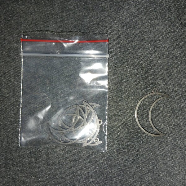 6pcs Stainless Steel Crescent Moon Connector Charm, Abstract Outline Moon Pendant, Earring Charm ...