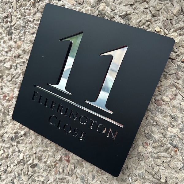 K Smart Sign | Bellissima S1 | Laser Cut Matt Black & Silver Mirror ...