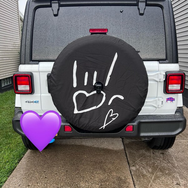 Spare Tire Cover With Messy Bun and Heart Shaped Glasses Design, Girly ...