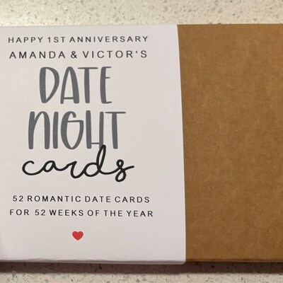 52 Date Cards a Year of Romantic Date Ideas,gift for Her,gift for Him ...