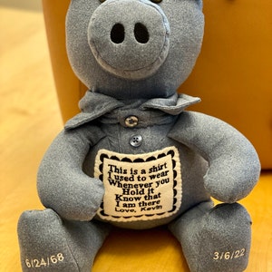 Memory Pig Made From a Loved Ones Clothing - Etsy