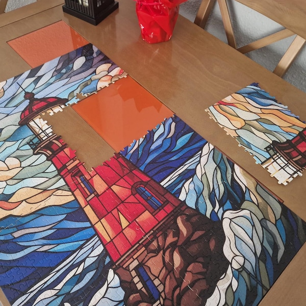 Stained Glass Lighthouse Jigsaw Puzzle 300/500/1000 Piece - Etsy