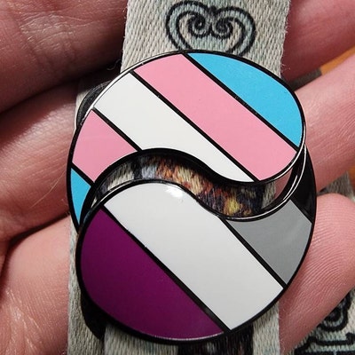 Customizable Pride Pin single Half LGBT Gay Bi Lesbian Trans - Etsy