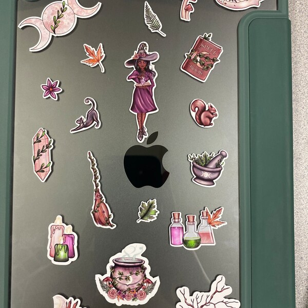 Woodland Witch Sticker Sheet - Durable Waterproof Vinyl Sticker Pack ...