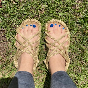 Rope Sandals / Free Ship / Rasta / Handmade / Hippie Style / Womens - Etsy
