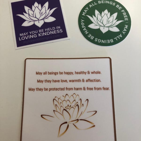 Buddhist Prayer 2 Square Sticker Mettā Prayer Brahma Viharas Buddhist ...