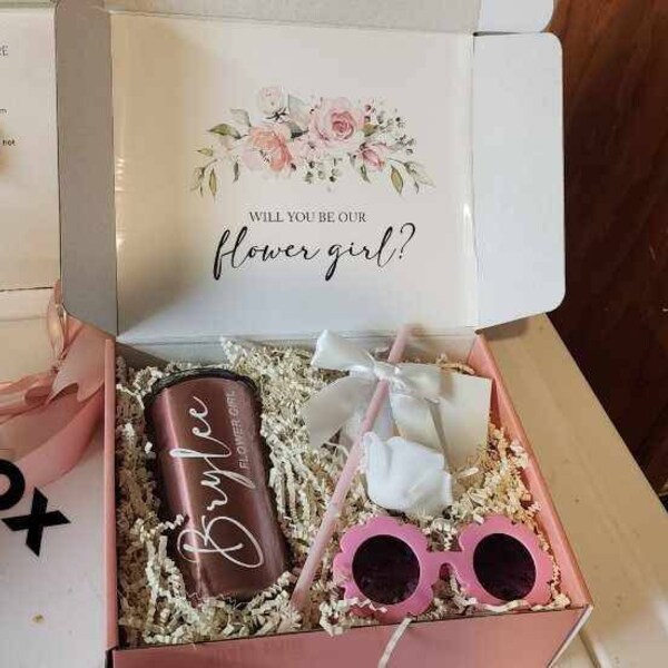 Flower Girl Proposal Box Gift, Flower Girl Gift Set, Flower Sunglasses ...