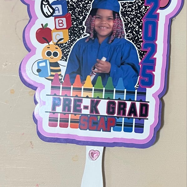 Kindergarten/pre-k Graduation Fans, Custom Graduation Fans, Big Head ...