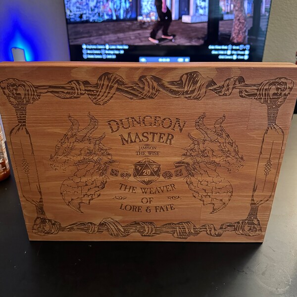 Custom Dungeon Master Screen | Wooden RPG Screen Gift | Table Top Games ...