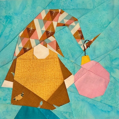 GNOME WITH ORNAMENT Paper Pieced Block Pattern in Pdf - Etsy