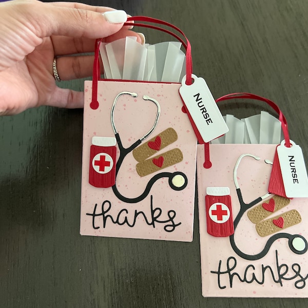 Handmade Nurse Gift Card Holder: Mini Gift Bag Keepsake, Breast Cancer ...