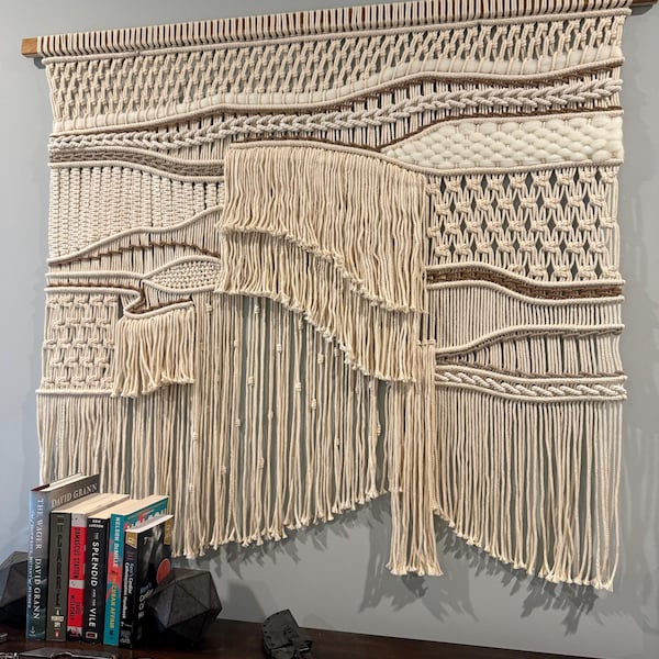 Abstract Fiber Macrame Wall Art, Unique Textured Wall Decor, Japandi ...