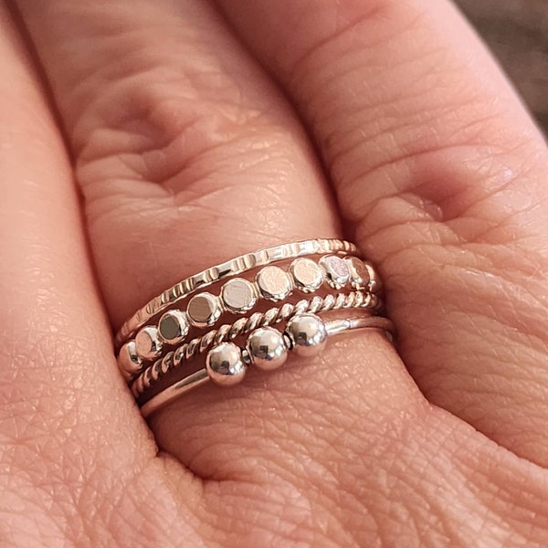 Mixed Metal Wrap Ring, Wraparound Ring, Gold or Sterling Silver Ring ...