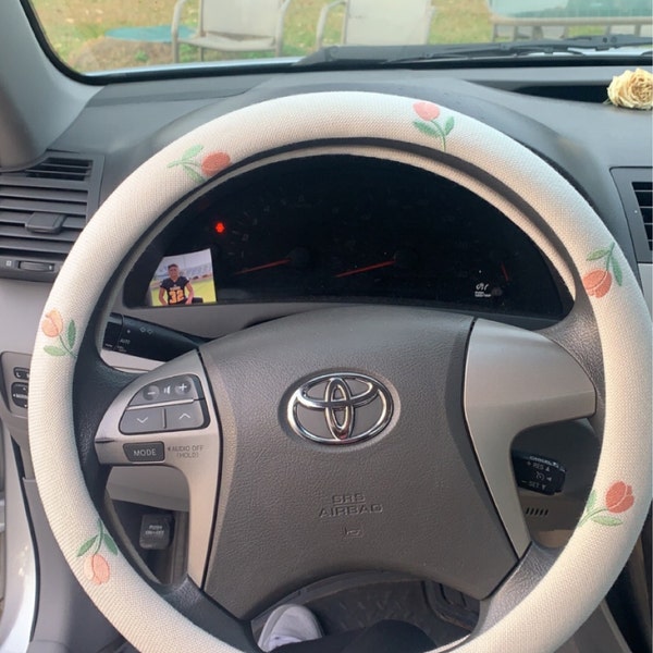 Cute Tulip Steering Wheel Cover for Women, Bear Car Steering Wheel ...