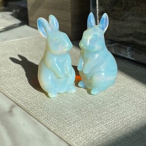 1pc Hand Carving Opalite Rabbit,quartz Crystal Rabbit,mineral Specimen ...