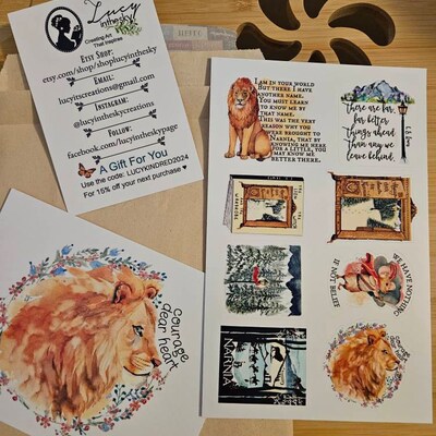 Narnia Sticker Sheets, Set of 8 Narnia Stickers, Narnia Wardrobe ...