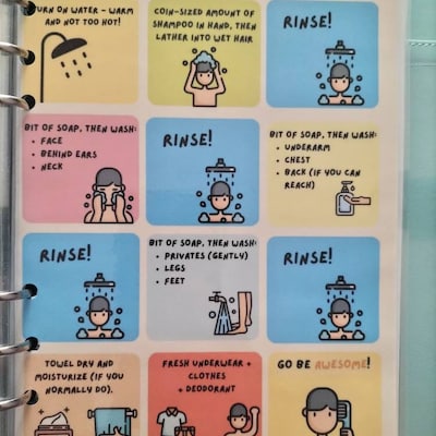 Shower Routine Printable Chart Neurodivergent, ADHD, Autism, Visual ...