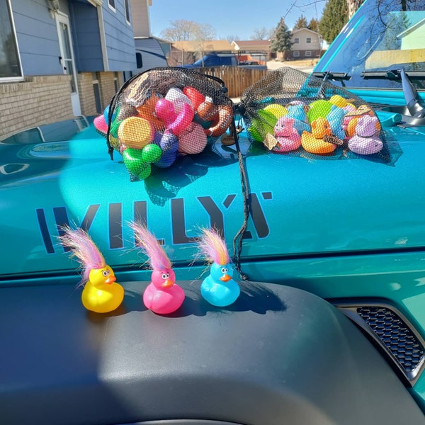 Crazy Silly Hair Themed Rubber Duck Ducks - Multicolored Pink Yellow ...