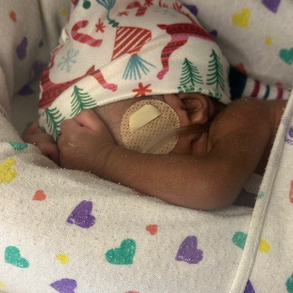 Micro Preemie & Preemie Gift Set Ribbed Knit Knotted Preemie Hat NICU ...