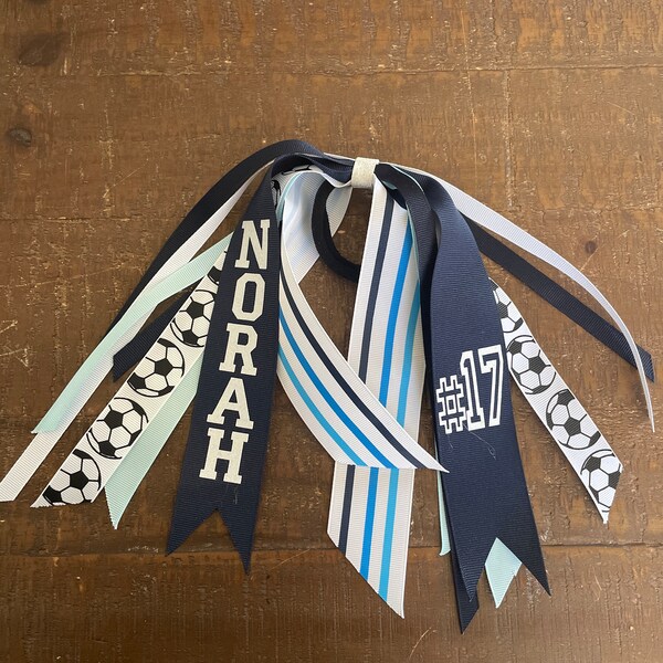 Custom Soccer Ribbon With 1 Glitter Name and 1 Number - Etsy