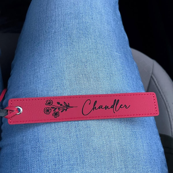 Personalized Leather Birth Flower Bookmark, Leather Magnetic Bookmark ...