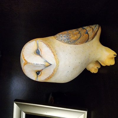 White Owl Griffin Figurine Snowy Gryphon Sculpture TO ORDER Tiny Clay ...
