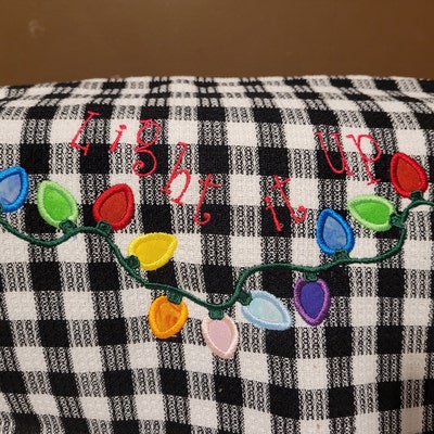 Christmas Lights Applique Embroidery Design. Fairy Lights Embroidery ...