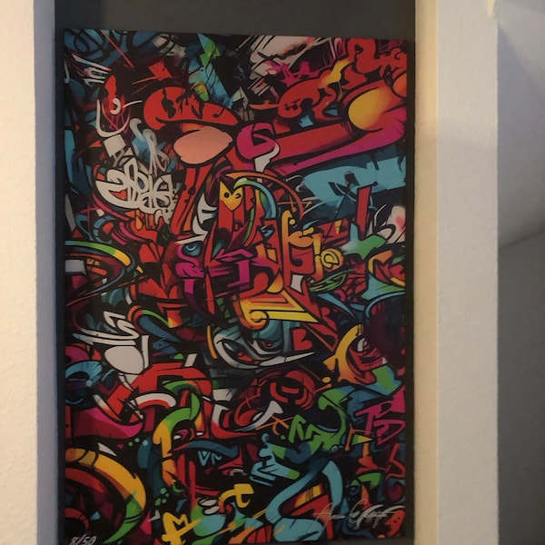 Painting Graffiti Art Canvas Original, Urban Art Print Framed, Graffiti ...