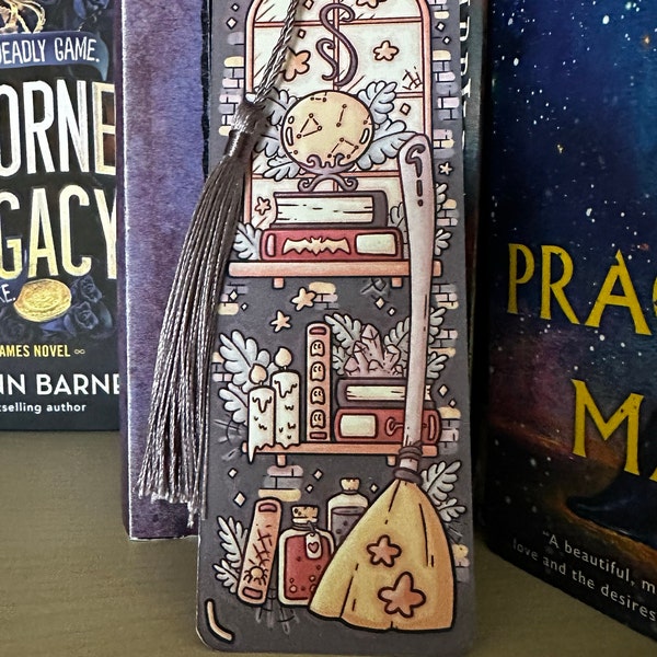 2"x6" Witch Library Halloween Bookmark With Tassel, Spooky Aesthetic ...