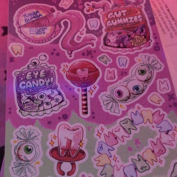 Gore Candy Waterproof Sticker Sheet! - Etsy