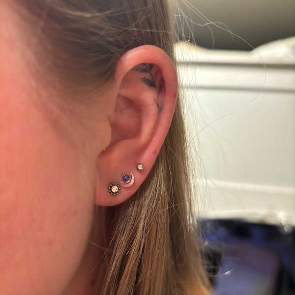 Implant Titanium Push in Threadless Nose Set ,L Bend Nose Stud ...