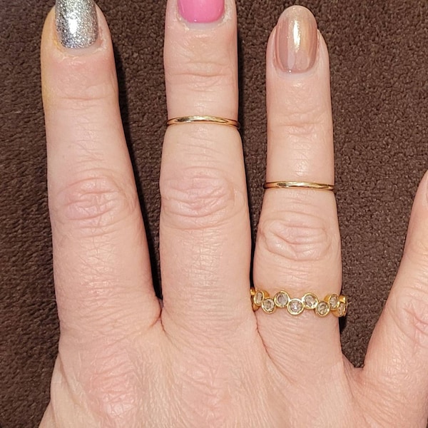 Set of 3 Mid Knuckle Rings -14K Gold Filled Stacking Rings, Midi Ring ...