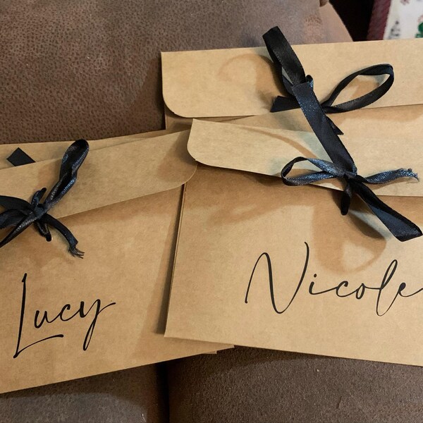 Personalised Money/voucher Envelope With Ribbon, Voucher Envelope ...