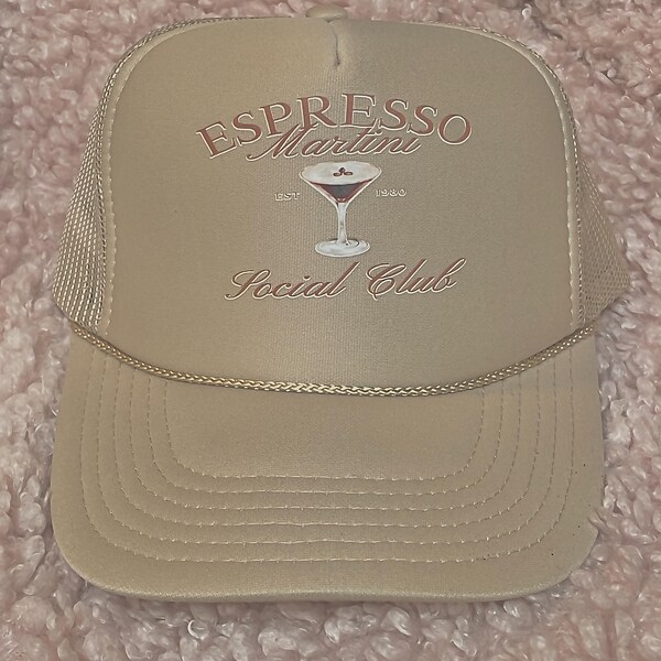 Espresso Martini Social Club Drink Girls Trip Trucker Hat Cap Coastal ...