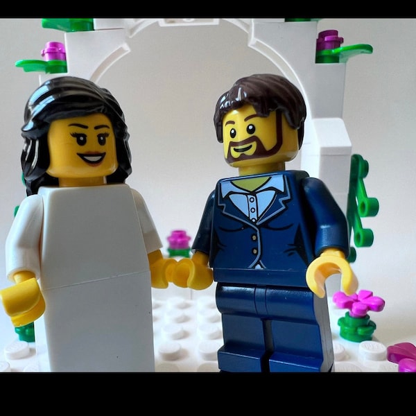 Outdoor Wedding Cake Topper - Lego Minifigure Garden Wedding Cake ...