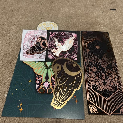 Owl Bundle, Celestial Bundle Collection, Owl Gold Foil Bookmark, Owl ...