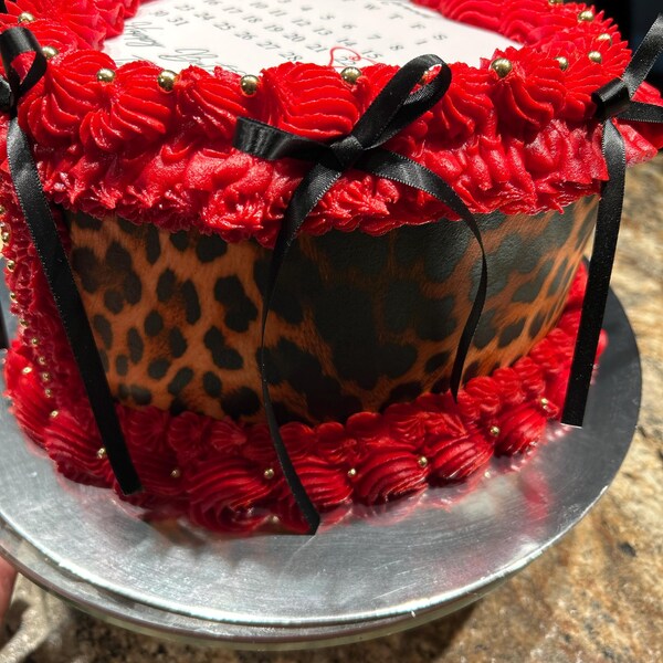Edible Leopard or Cheetah Print Pattern for Round, Star, Heart Cakes ...